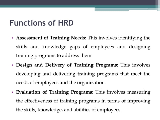 HRD Functions & Importance ppt for Management | PPT