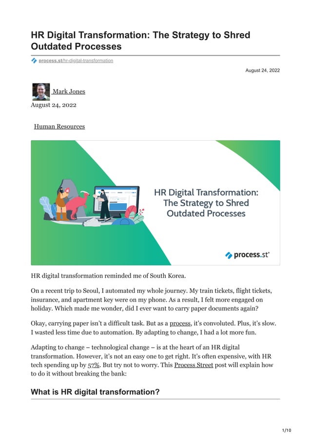 HR Digital Transformation: The Strategy to Shred Outdated Processes ...