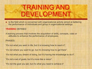 Training and Development of Human Resource | PPTX