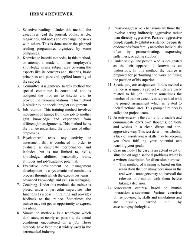 HRDM 4 REVIEWER HUMAN RESOURVE MANAGEMENT.docx