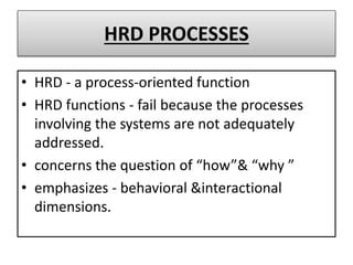 hrd systems, processes, outcomes and organizational effectiveness | PPTX