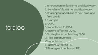 Flexi time, Flexi work, QWL and Role Effectiveness | PPT