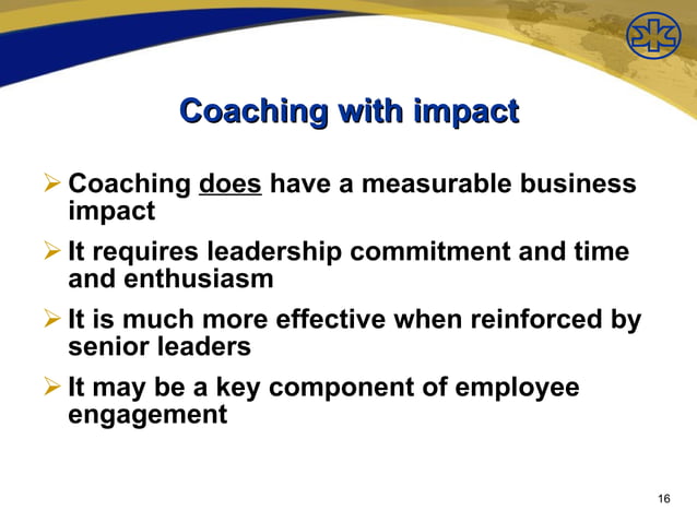 Presentation Measuring The Impact Of Coaching March 2008 | PPT | Business Administration | Business