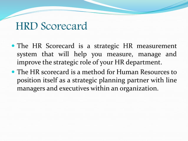 Hrd score card | PPTX | Human Resources | Business