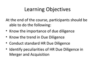 HR Due Diligence | PPT