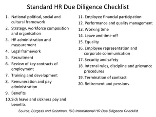 HR Due Diligence | PPT