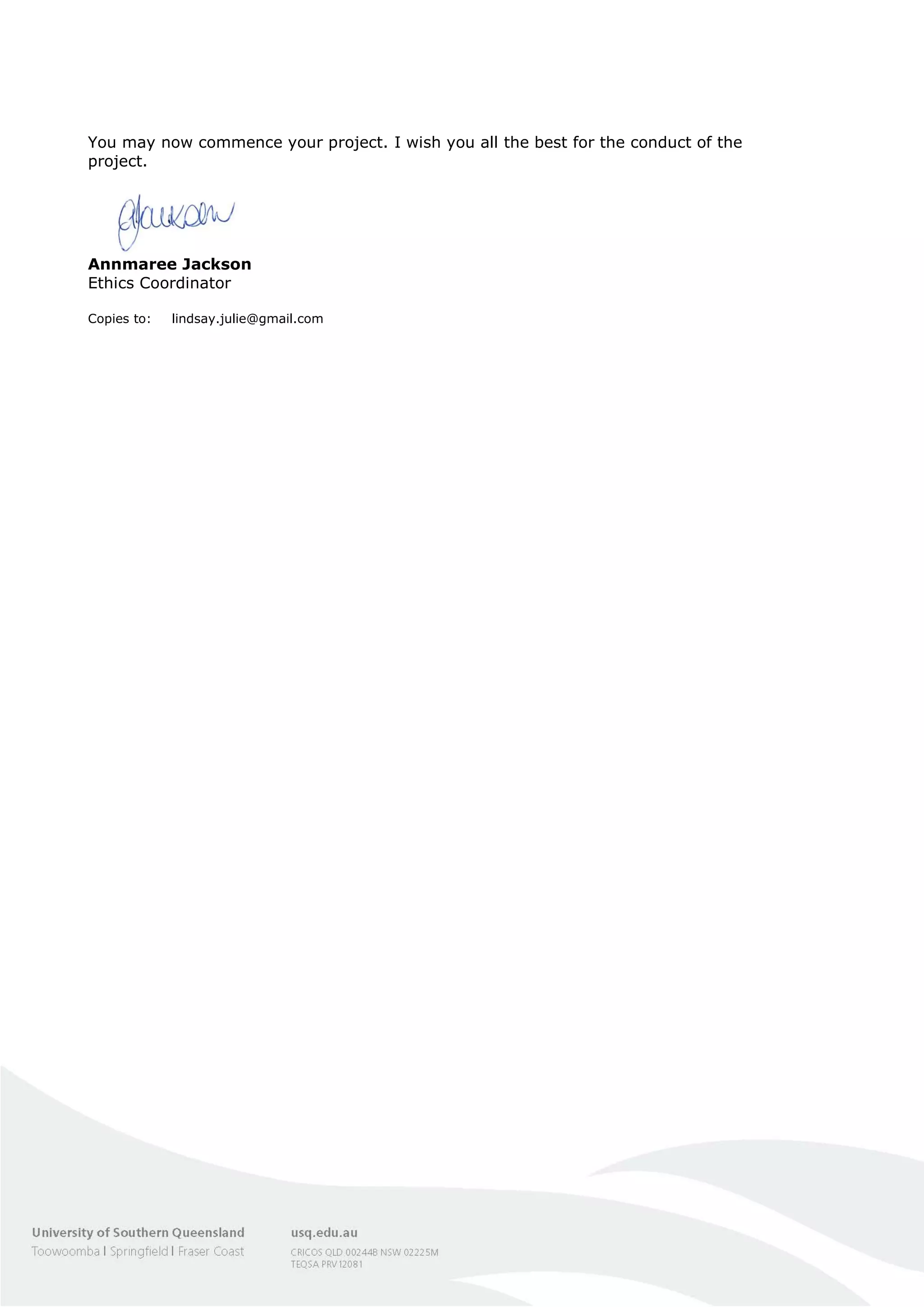 Human Research Ethics Committee approval letter 030915 | PDF