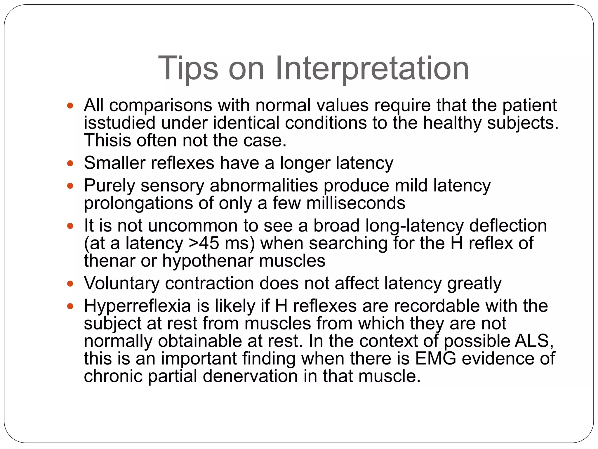 H Reflexes in Clinical Practice | PPTX