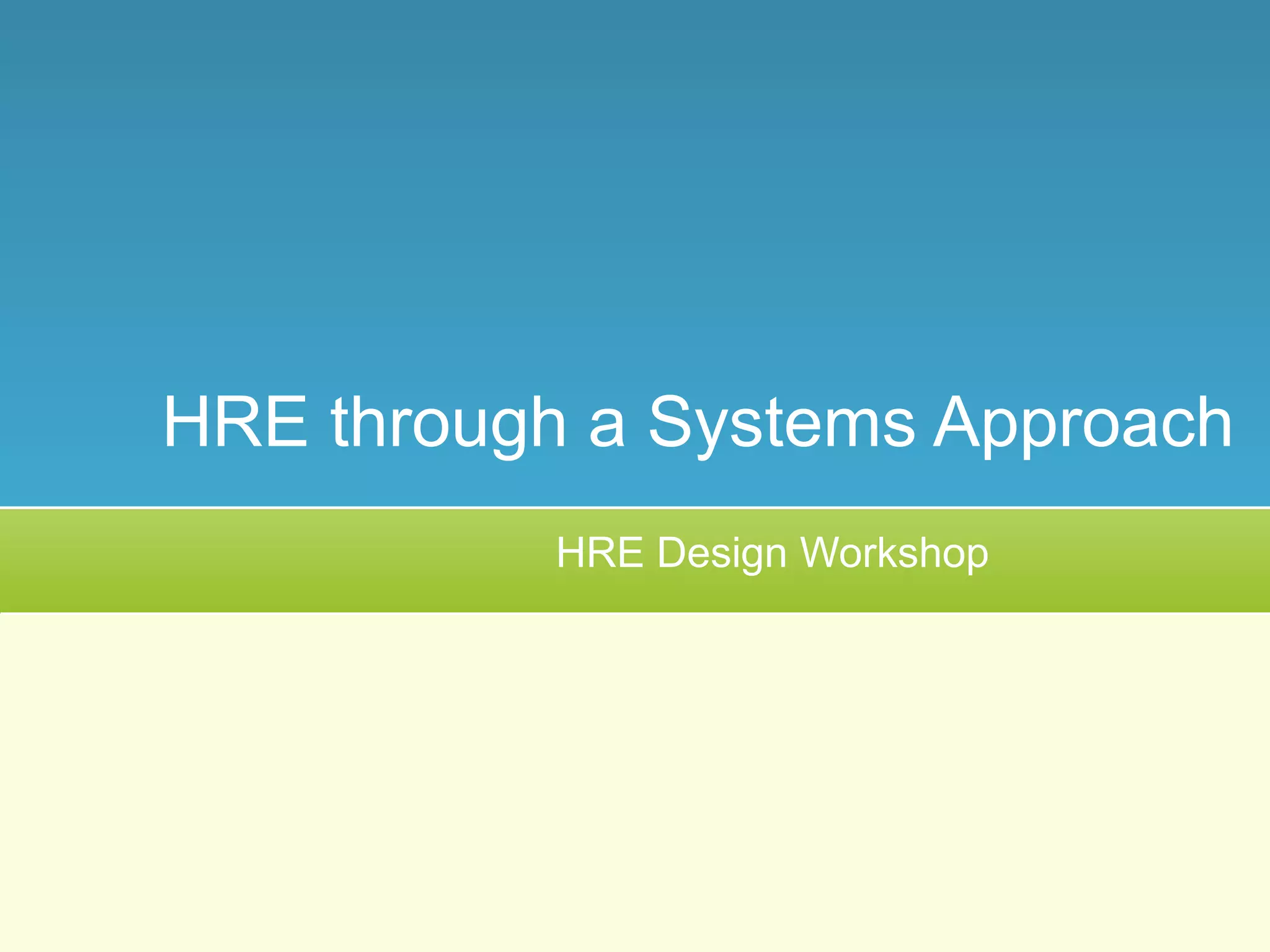 Hre systems approach | PPT