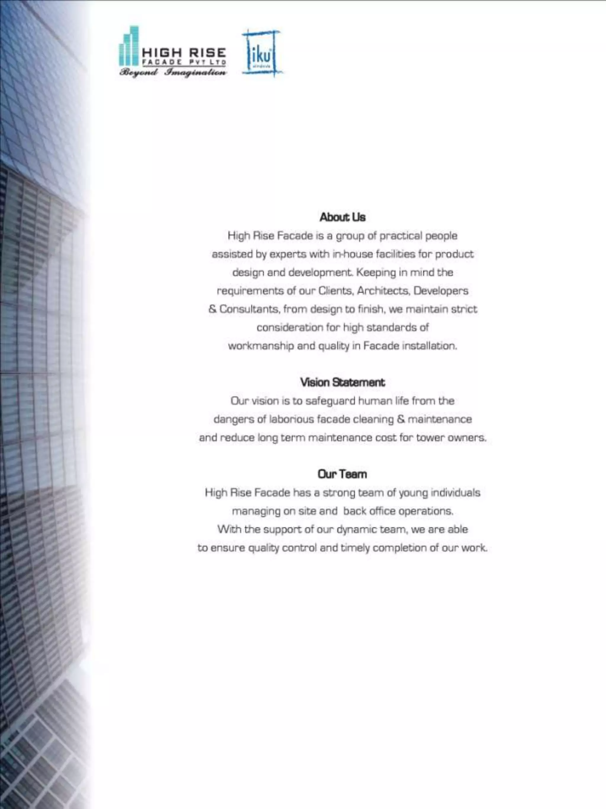 High Rise Facade Pvt. Ltd. brochure | PDF