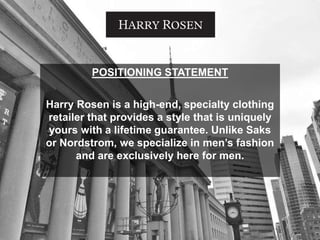 Harry Rosen Creative Campaign | PPTX | Business | Business and Finance