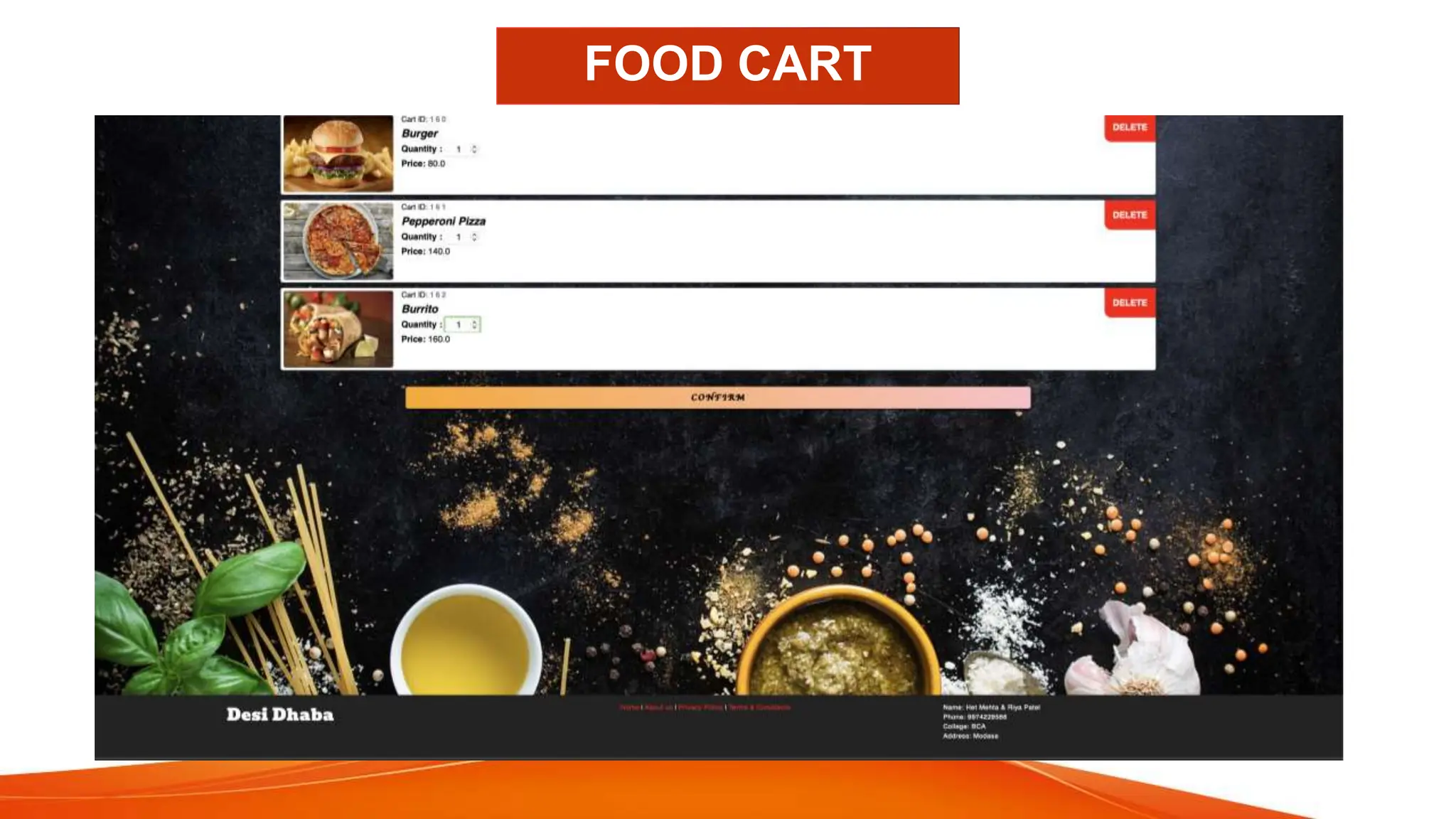 FOOD ORDERING SYSTEM PPT FOR FINAL YEAR PROJECT | PPTX