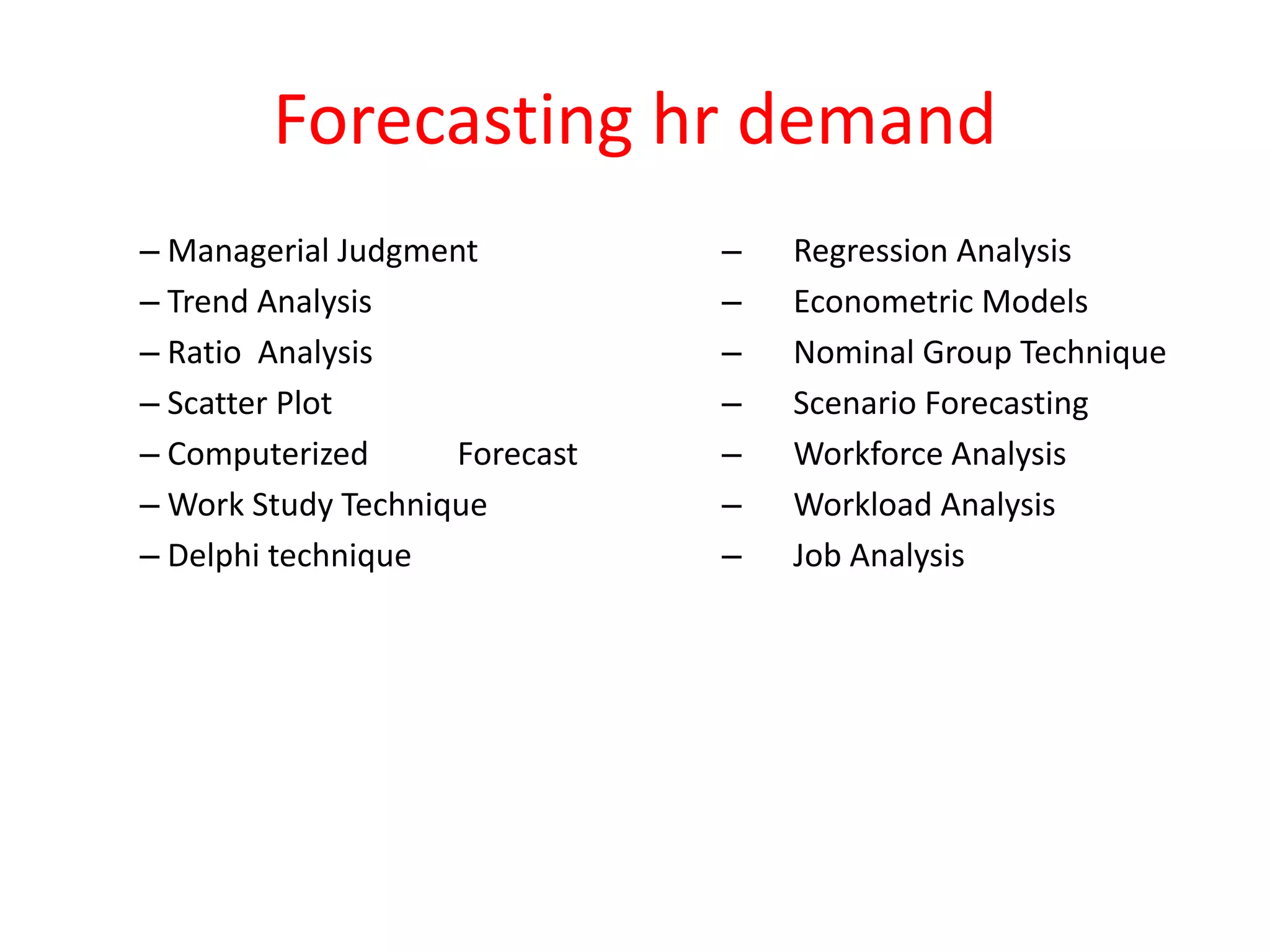 Techniques for Forecasting Human Resources | PPTX