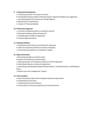 Hr function list | DOCX