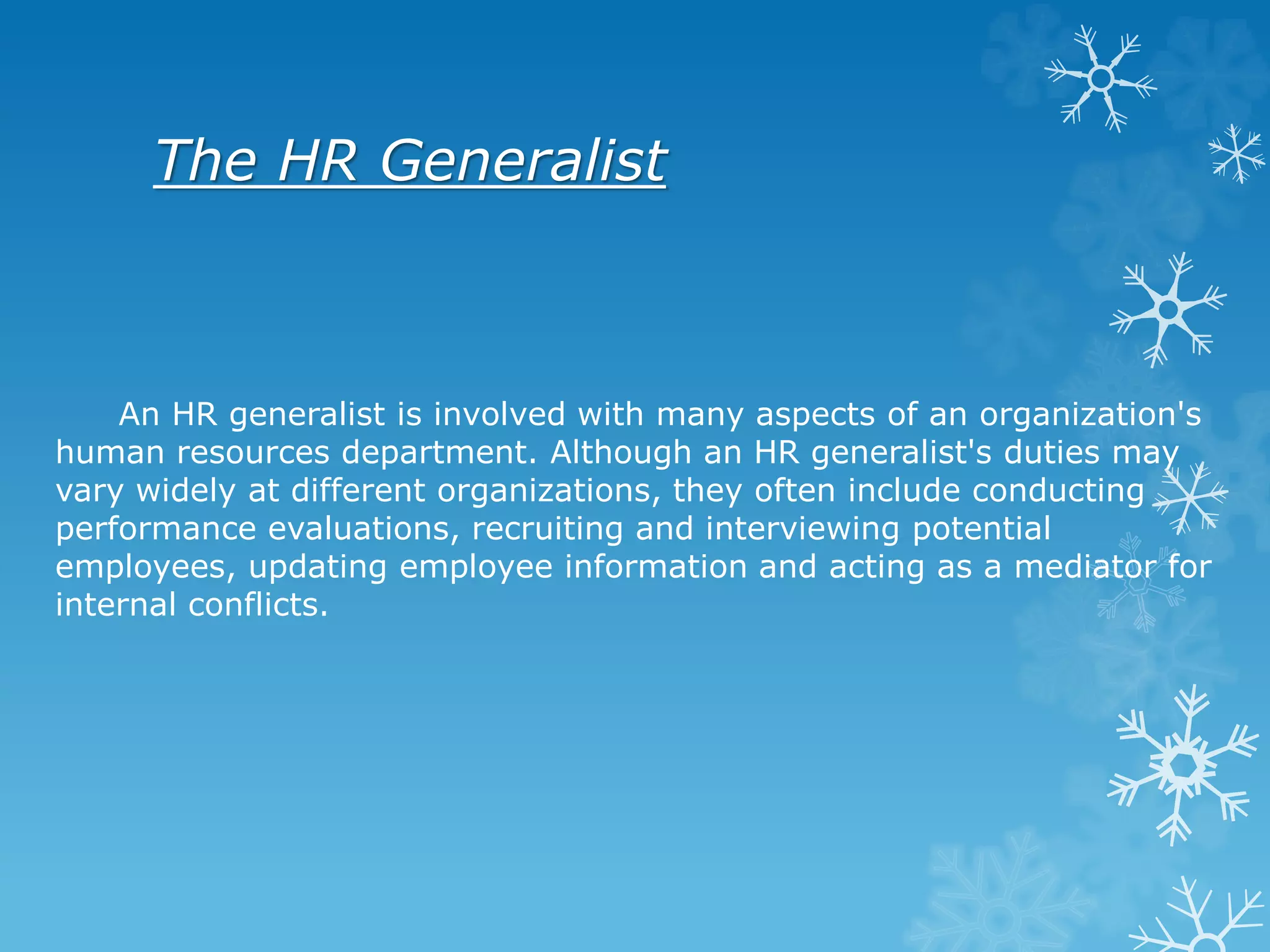 Hr generalist role | PPTX