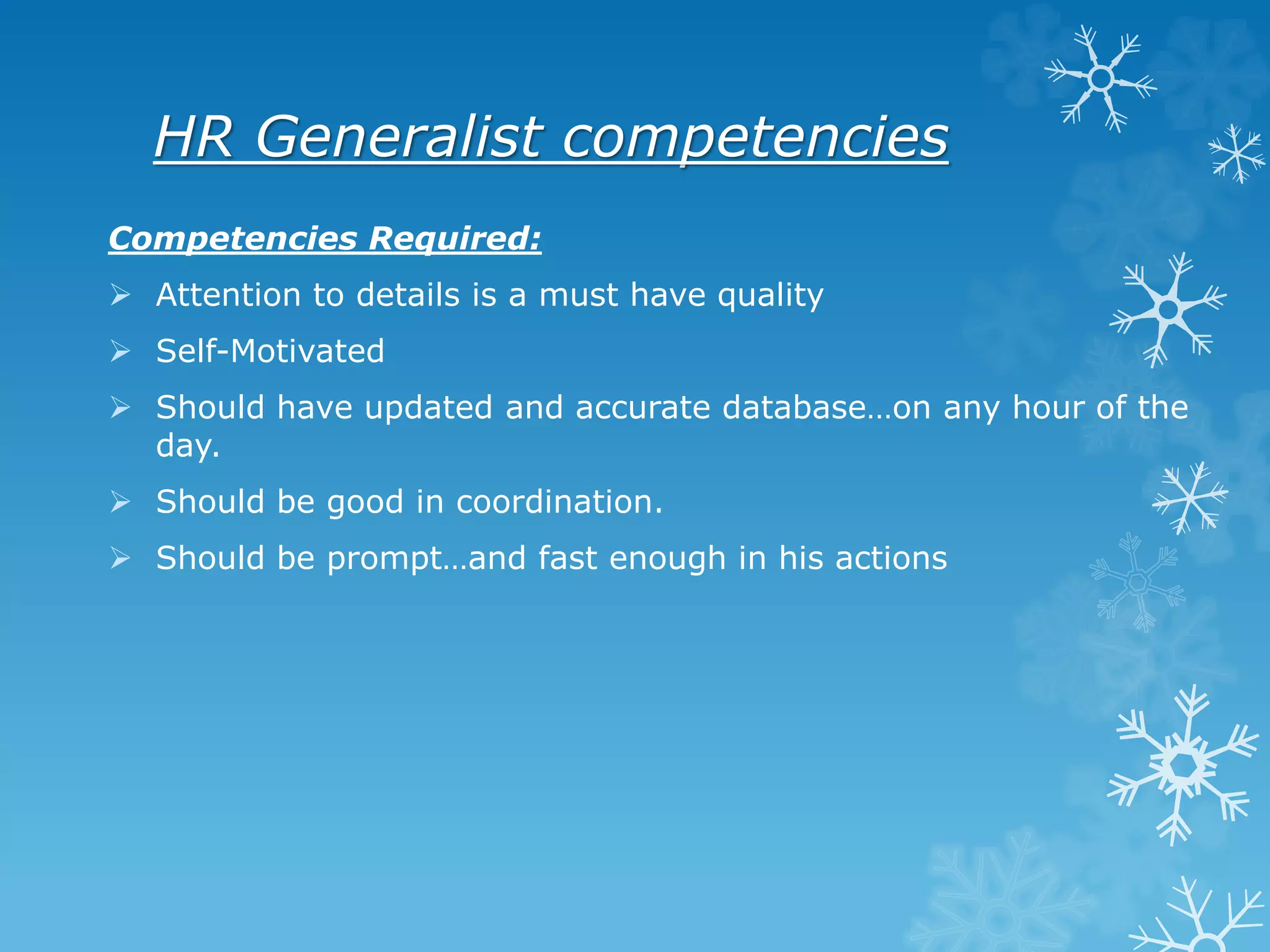 Hr generalist role | PPTX