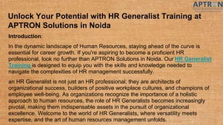 HR Generalist Training Institute in Noida.pptx