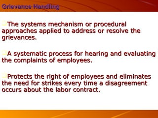 HR grievance and relationship management | PPT