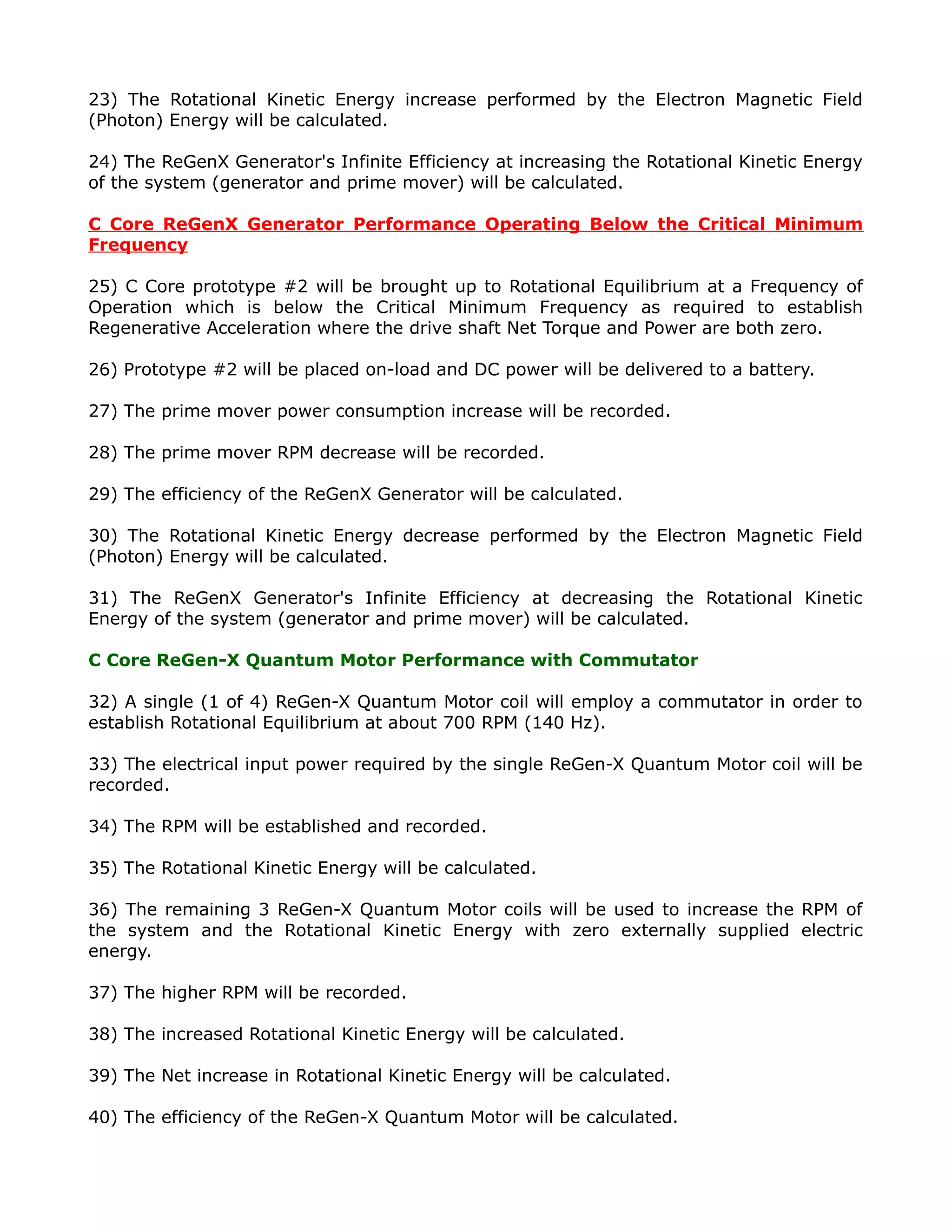 ReGenX Generator and ReGenX Quantum Motor Test and Performance Protocol ...