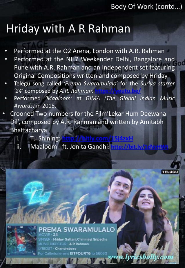 Singer Hriday gattani profile | PDF