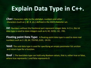 Basic Data Types in C++ | PPTX
