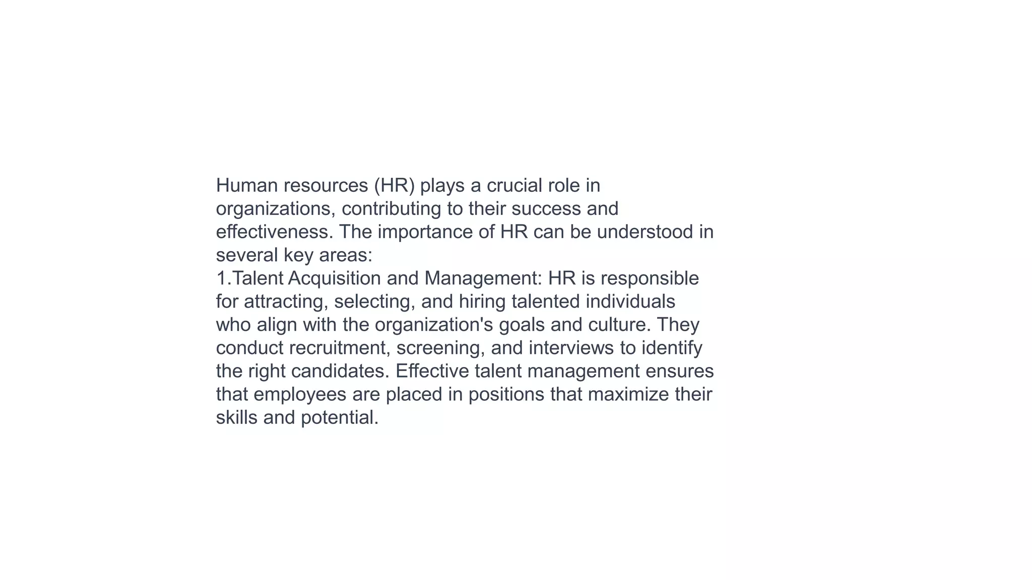 HR & Importance.pptx | Human Resources | Business