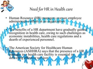 Hr in hospital | PPTX