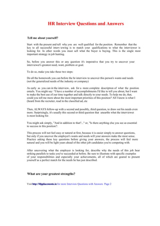 Hr interview | PDF