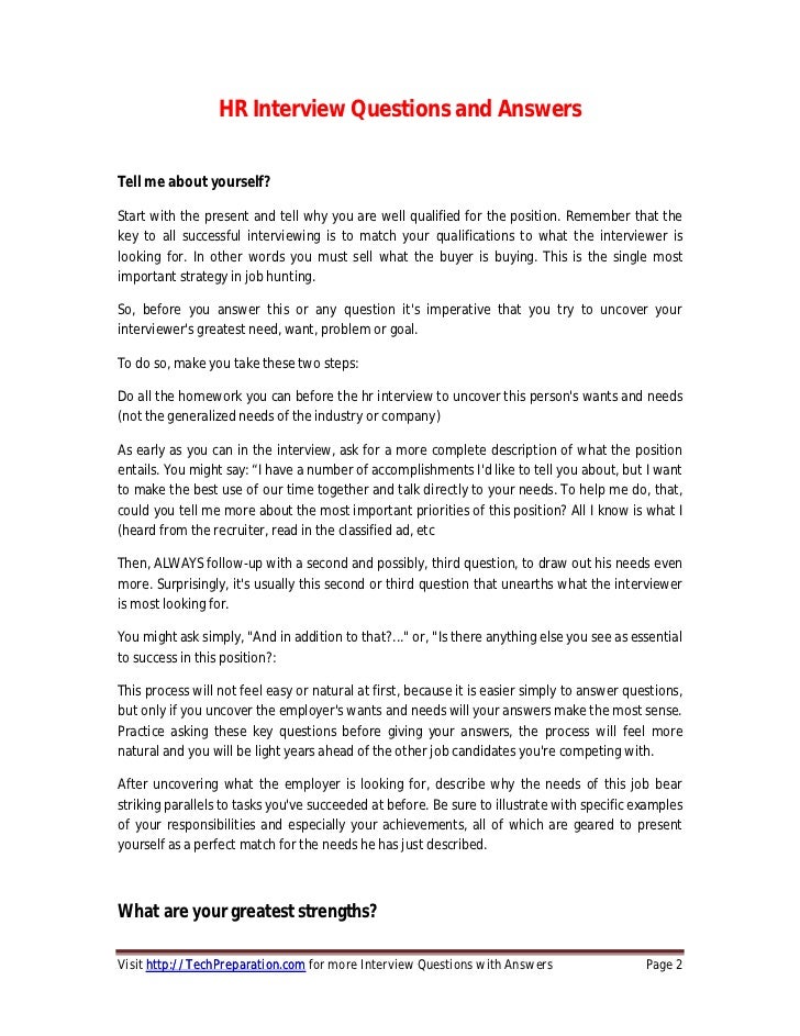 Hr interview questions