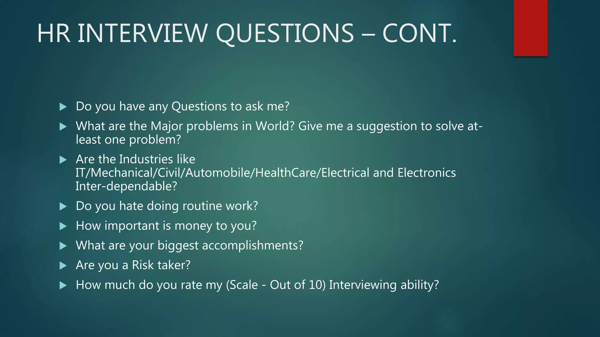 HR Interview Questions | PPTX