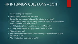 HR Interview Questions | PPTX