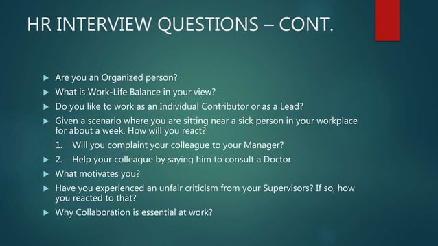 HR Interview Questions | PPTX