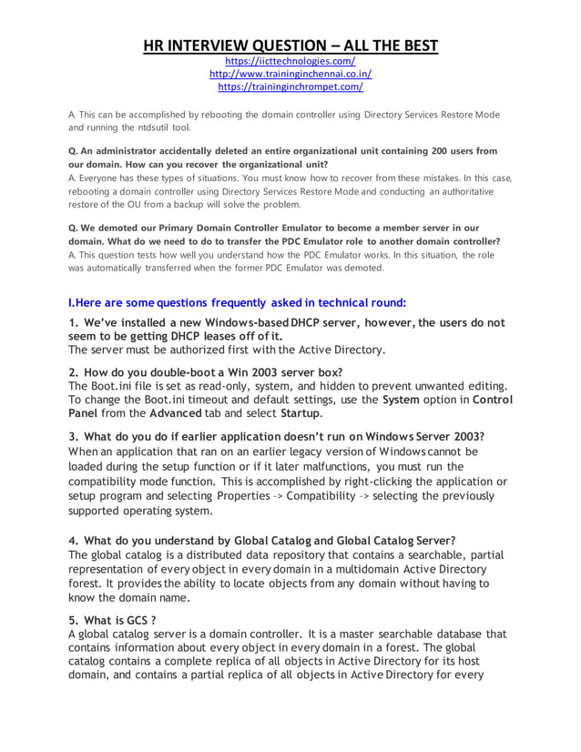 Most Important HR Questions for Freshers | PDF