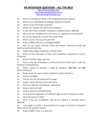 Most Important HR Questions for Freshers | PDF