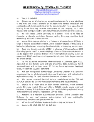 Most Important HR Questions for Freshers | PDF