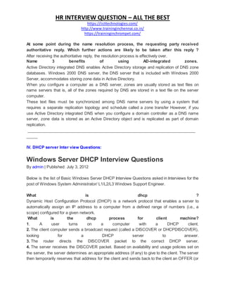 Most Important HR Questions for Freshers | PDF