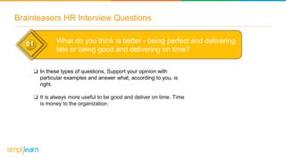 Top 20 HR Interview Questions and Answers | PPTX