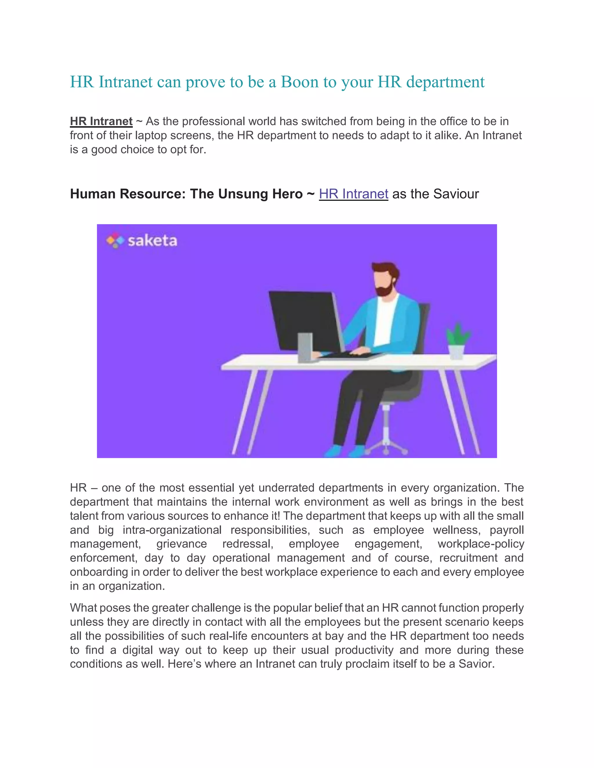 Hr intranet - What is Human Resources Intranet? | PDF