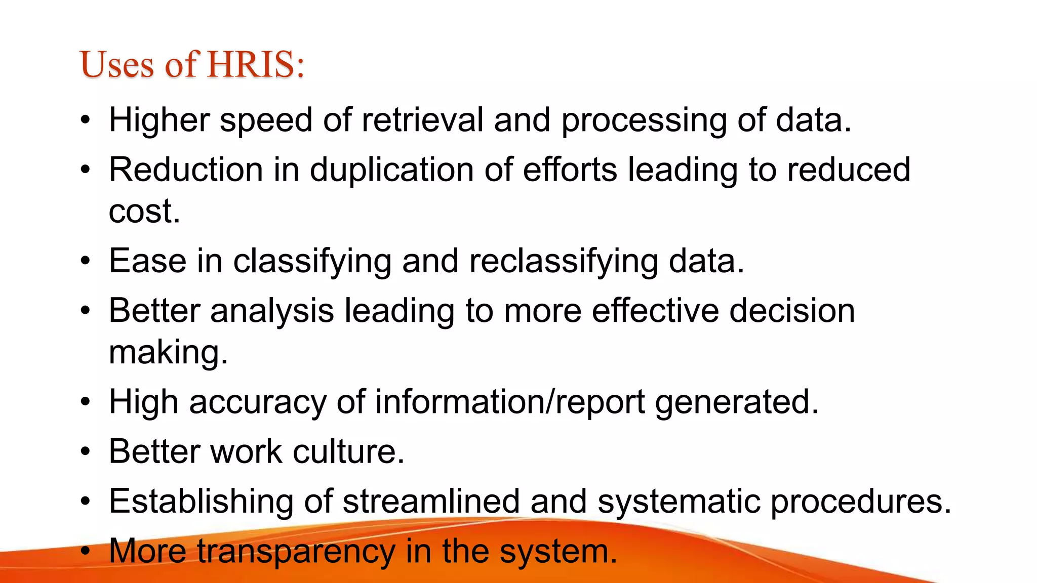 HUMAN RESOURCE INFORMATION SYSTEM(HRIS) | PPTX