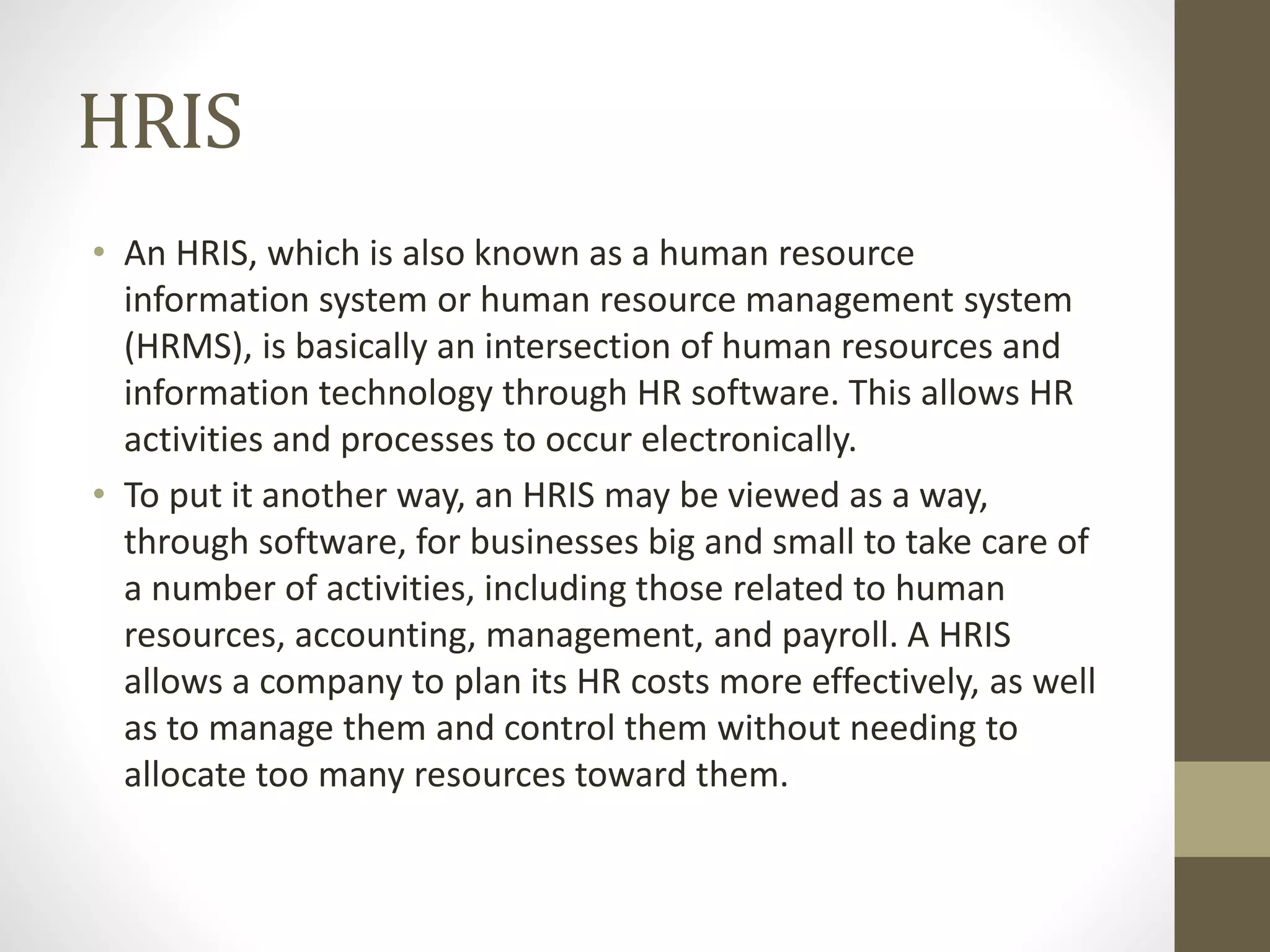 Human Resource Information System | PPTX
