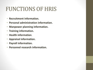 Human Resource Information System | PPTX