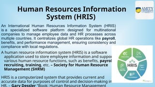 Human Resources Information System (HRIS) | PPTX