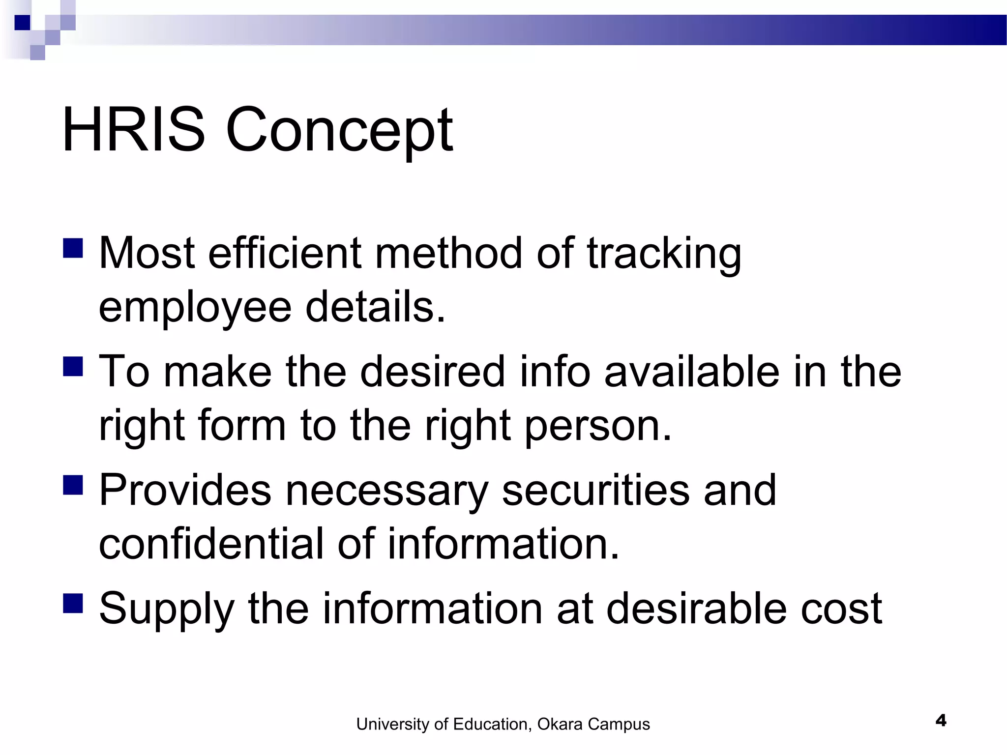 Hris and its application software (Human Resource Information System) | PPT