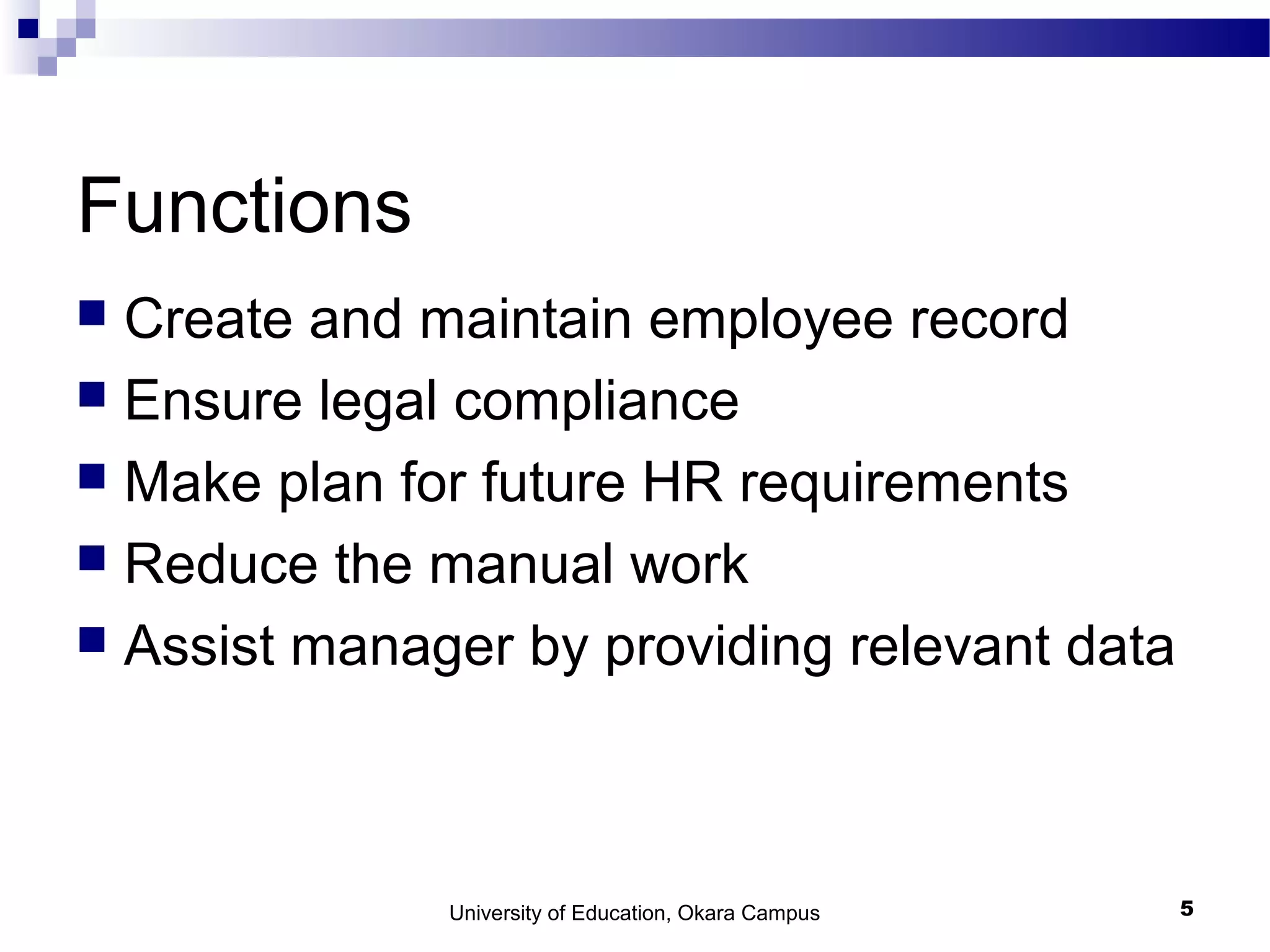 Hris and its application software (Human Resource Information System) | PPT