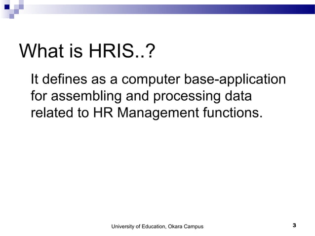 Hris and its application software (Human Resource Information System) | PPT