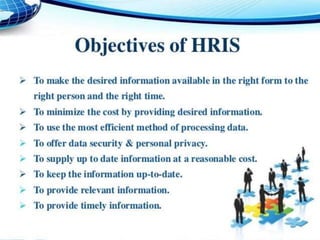 Introduction To HRIS ( Human Resource Information System ) | PPTX