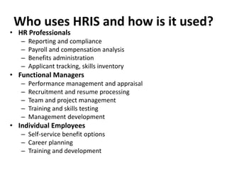 HRIS for mba students | PPTX
