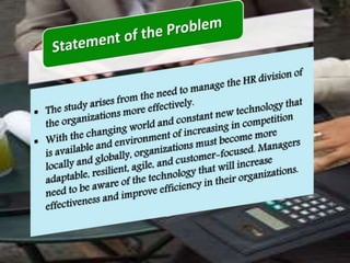 Human Resource Information System [HRIS] MBA defence | PPT