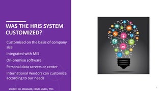 BASIC INFORMATION ABOUT HRIS SYSTEM OF PTCL | PDF