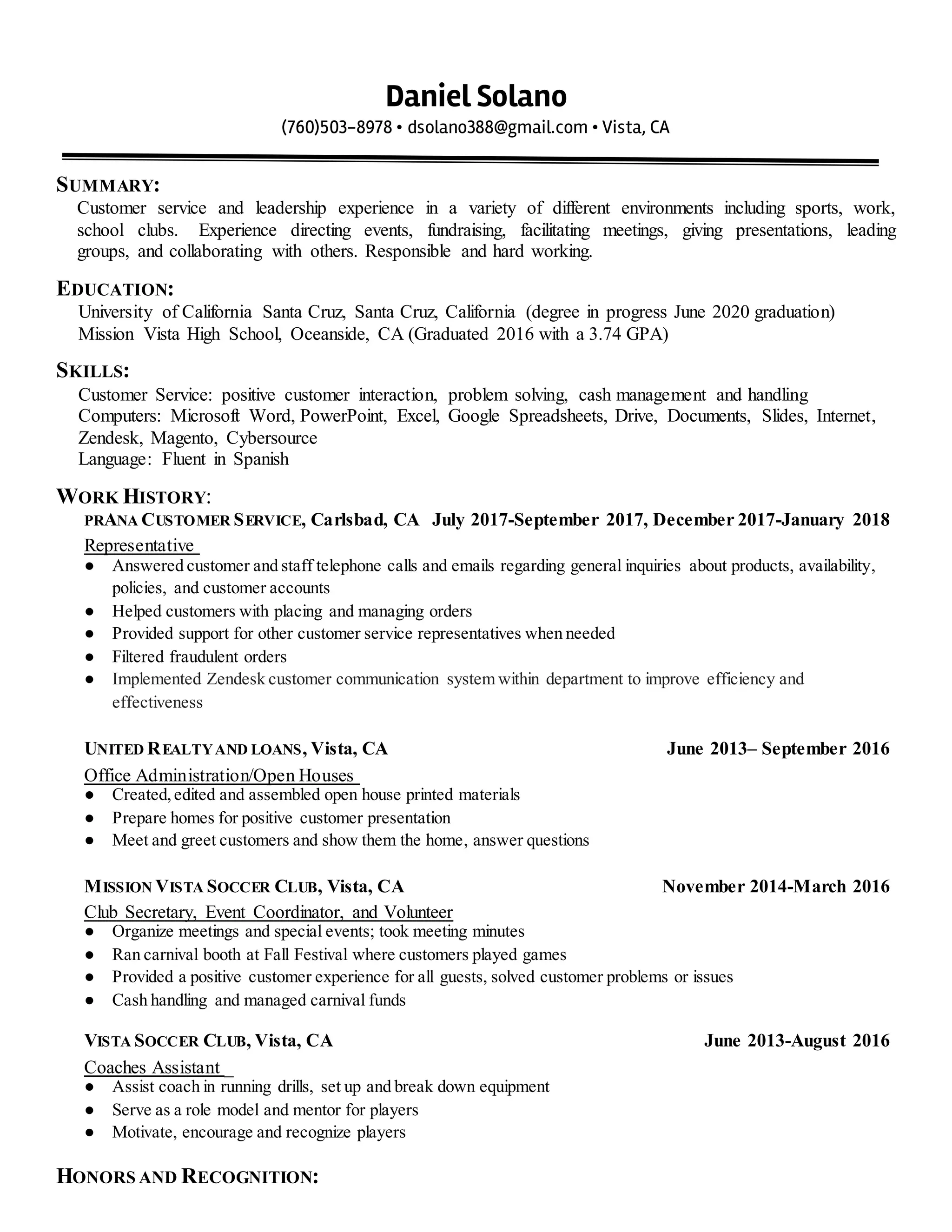 Daniel Solano resume | DOCX